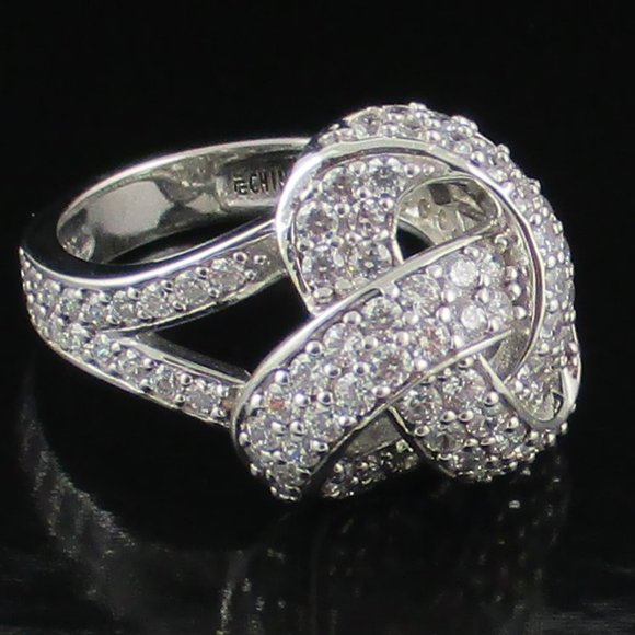 Jean Dousset | Jewelry | Jean Dousset 96ct Absolute Pave Knot Ring ...